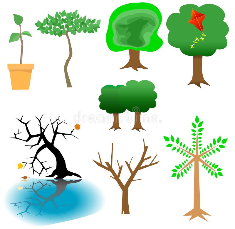 Boom-elementen - Boom-iconen Vector Illustratie - Illustration of ...