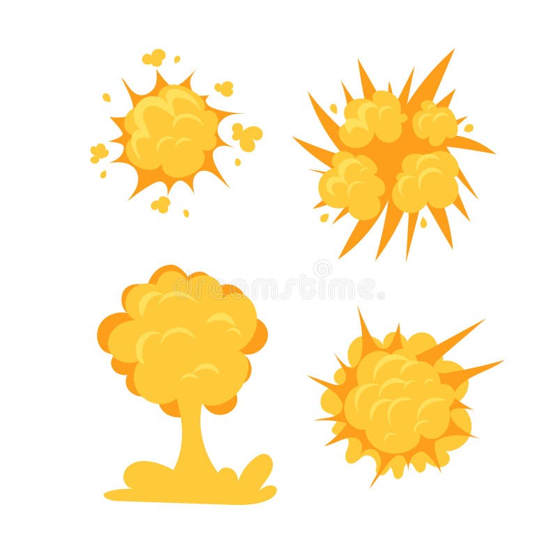 Boom Explode Effect Set. Explosions Collection Stock Vector ...