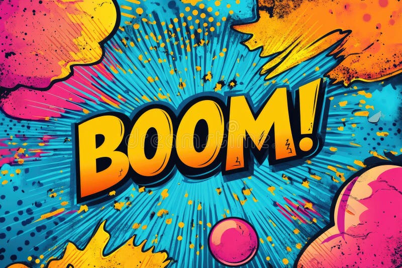 Colorful Graffiti Art Exploding with a Boom Comic Style Effect and ...