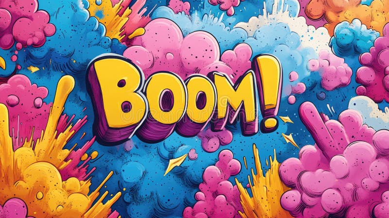 Colorful Graffiti Art Exploding with a Boom Comic Style Effect and ...