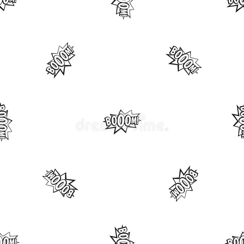 Boom, Explosion Bubble Pattern Seamless Black Stock Vector ...