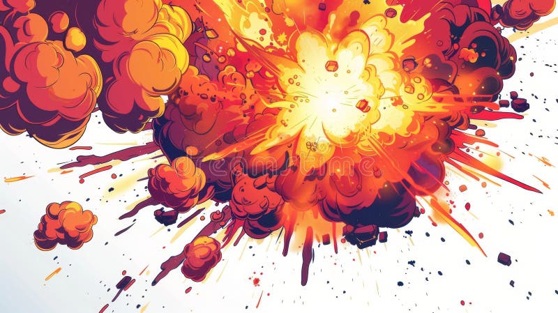 Boom Explosion Element Flame Effect Vfx Isolated Illustration Stock ...