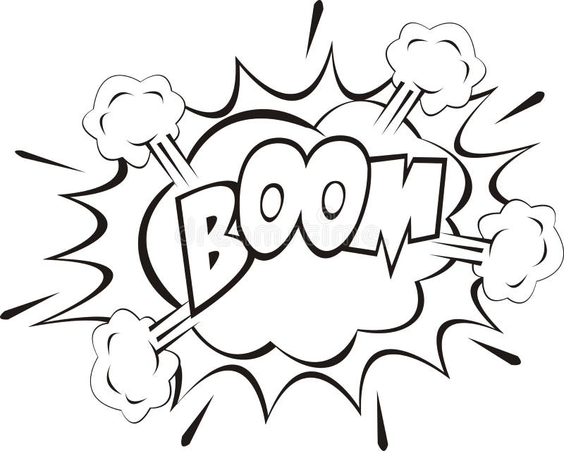 Boom Explosion Hand Drawn Style Stock Illustration - Illustration of ...