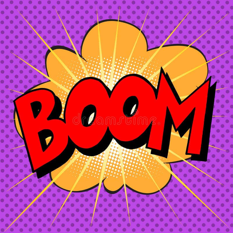 Boom Explosion Text Description Stock Vector - Illustration of style ...
