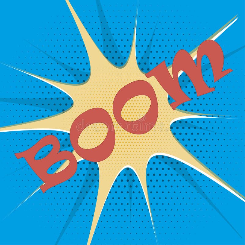 Boom Explosion Text Description in the Style of Comics, Pop, Art, Retro ...