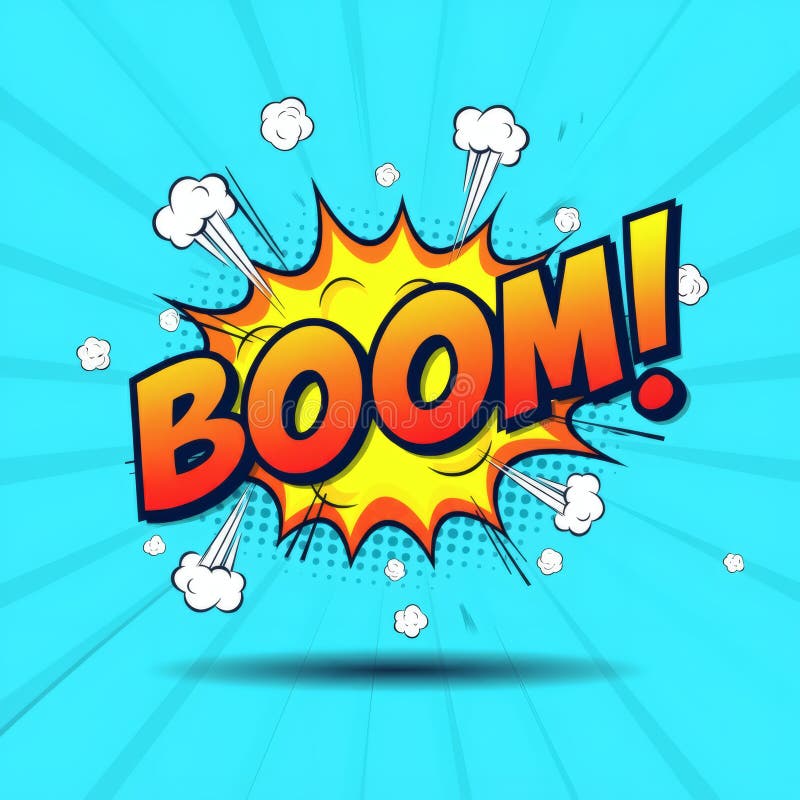 BOOM Explosion Text Effect in Comic Book-style, Featuring Bold ...