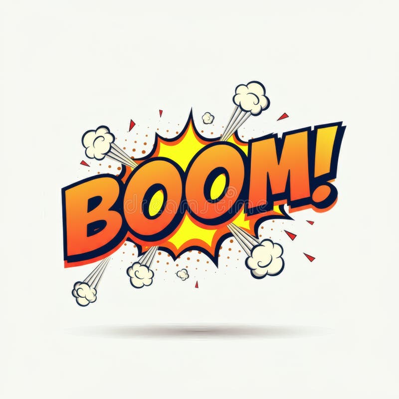 BOOM Explosion Text Effect in Comic Book-style, Featuring Bold ...