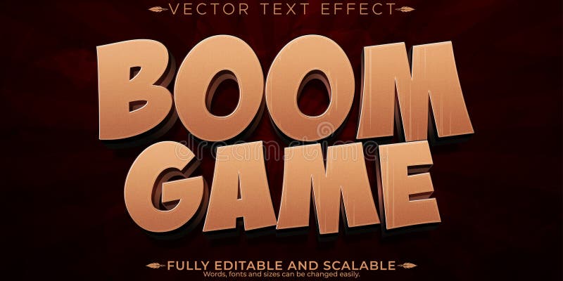 Boom Game Text Effect, Editable Cartoon and Funny Text Style Stock ...