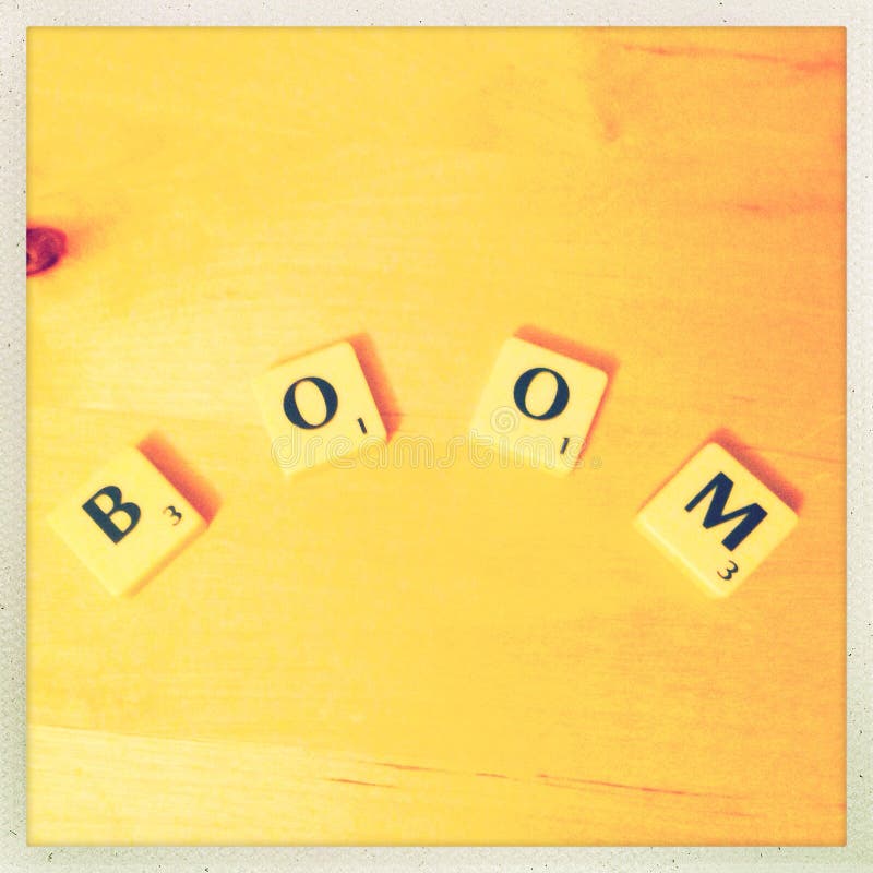 Boom in game tiles stock image. Image of tiles, boom - 45534205