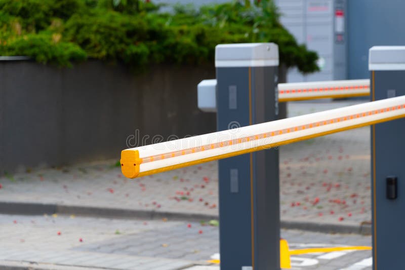 Boom Gate at the Entrance To a Protected Area Stock Image - Image of ...