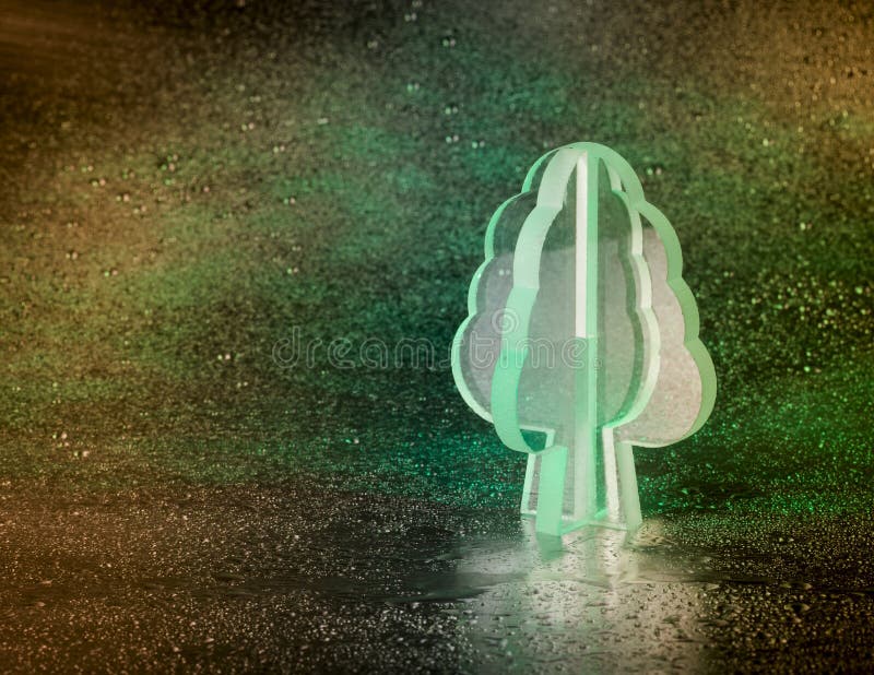 Boom in Glas Wordt Gesneden Dat Stock Afbeelding - Image of water, boom ...