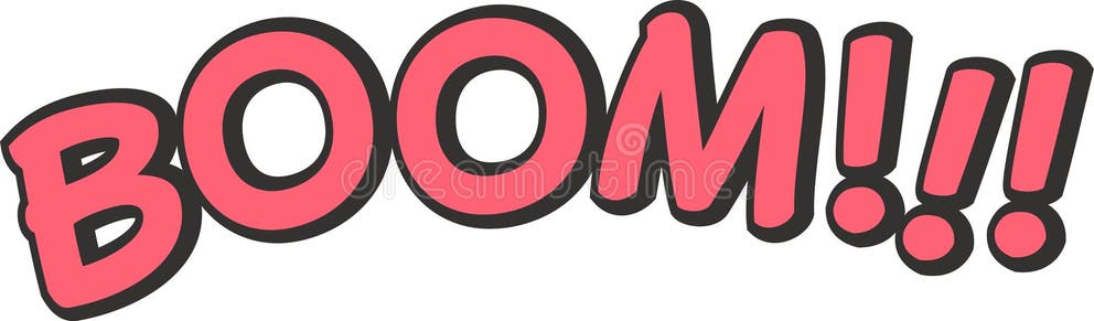 Boom Lettering Sticker stock vector. Illustration of cartoon - 290003402