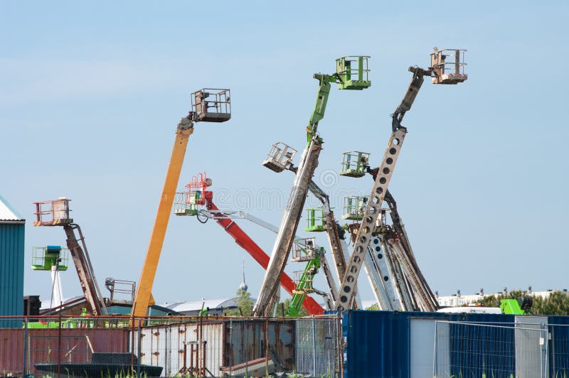 Boom lifts stock photo. Image of high, maintenance, extended - 20099516