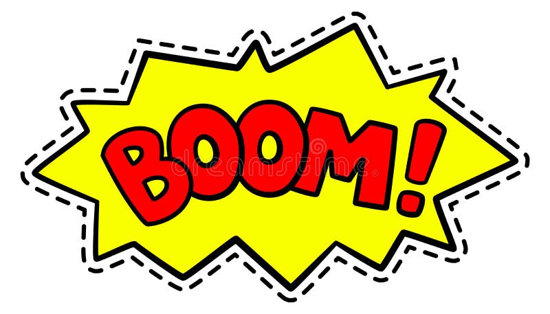 Boom Message in Comic Explosion Style. Funny Sticker Stock Vector ...