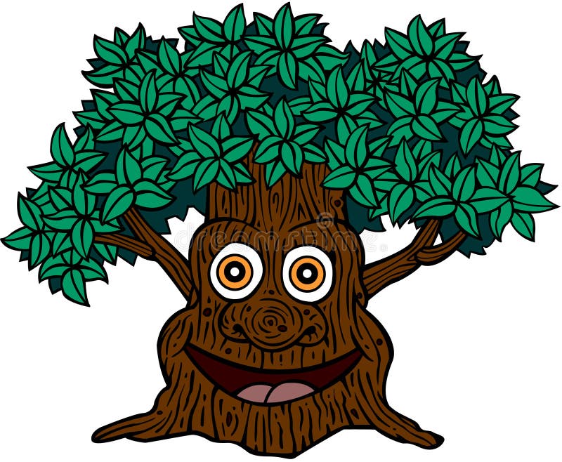 Boom met Gezicht vector illustratie. Illustration of soort - 12768540