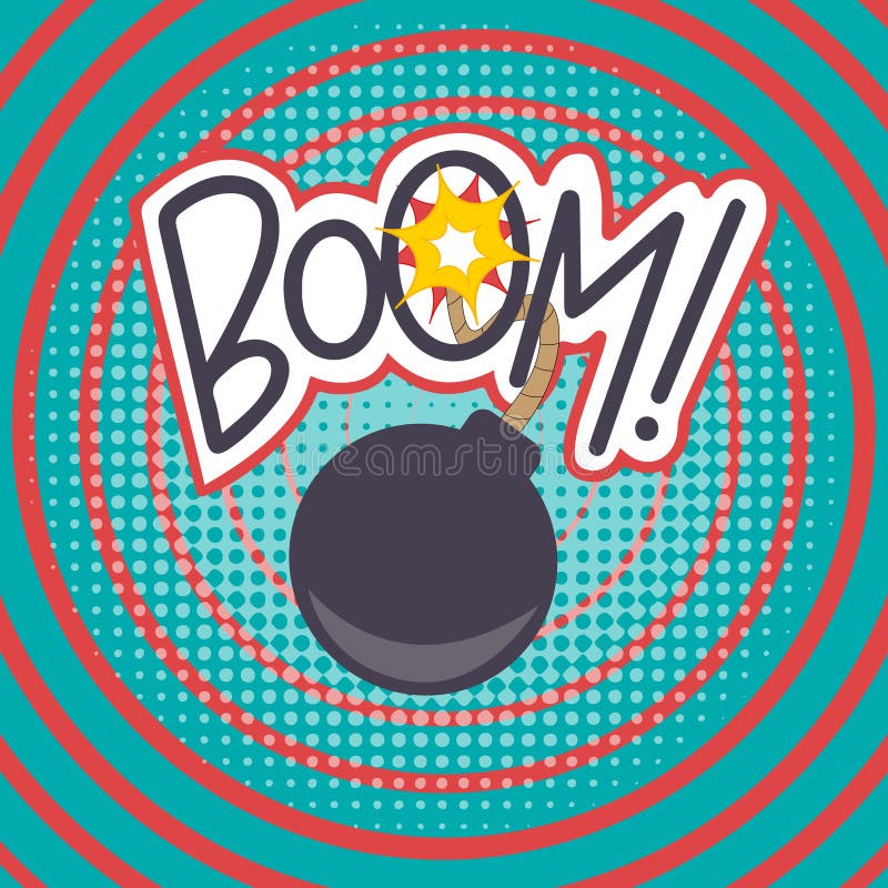 Comic Boom Exploding Cartoon Bomb Illustration Graphic Stock Vector ...
