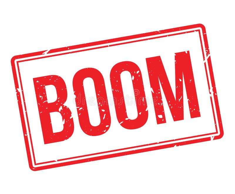 Boom rubber stamp stock vector. Illustration of button - 85484062