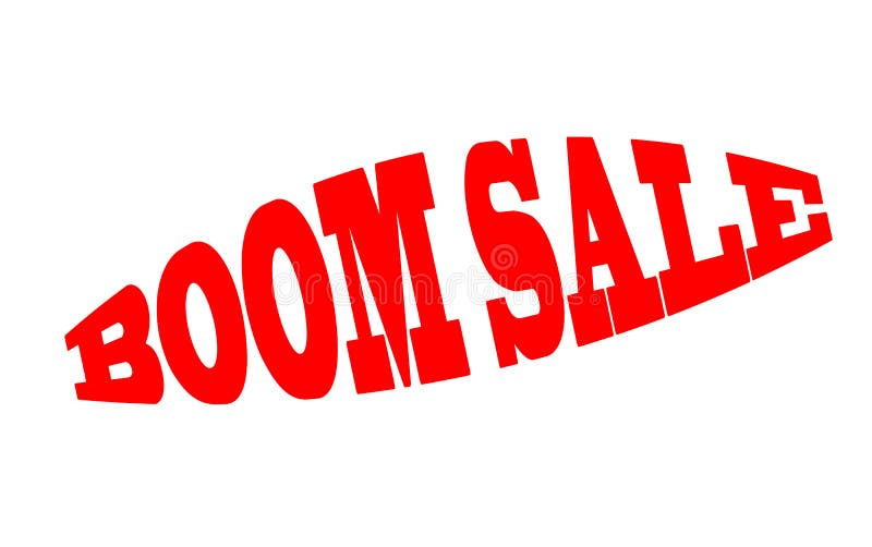 Boom sale, Rubber stamps with text boom sale inside
