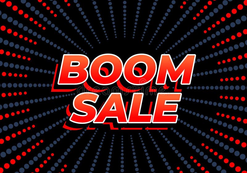 Boom Sale. Text Effect in Eye Catching Color with 3D Look Effect Stock ...
