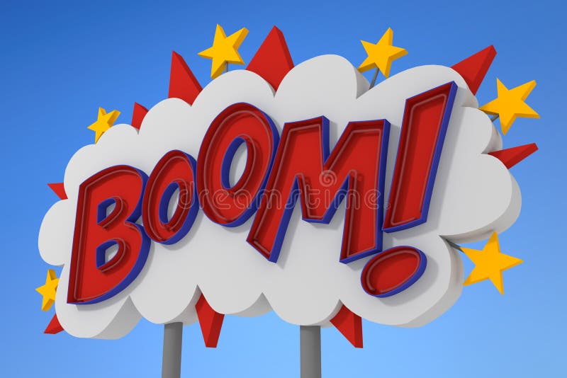 BOOM! Sound Effect Neon Sign Stock Illustration - Illustration of ...