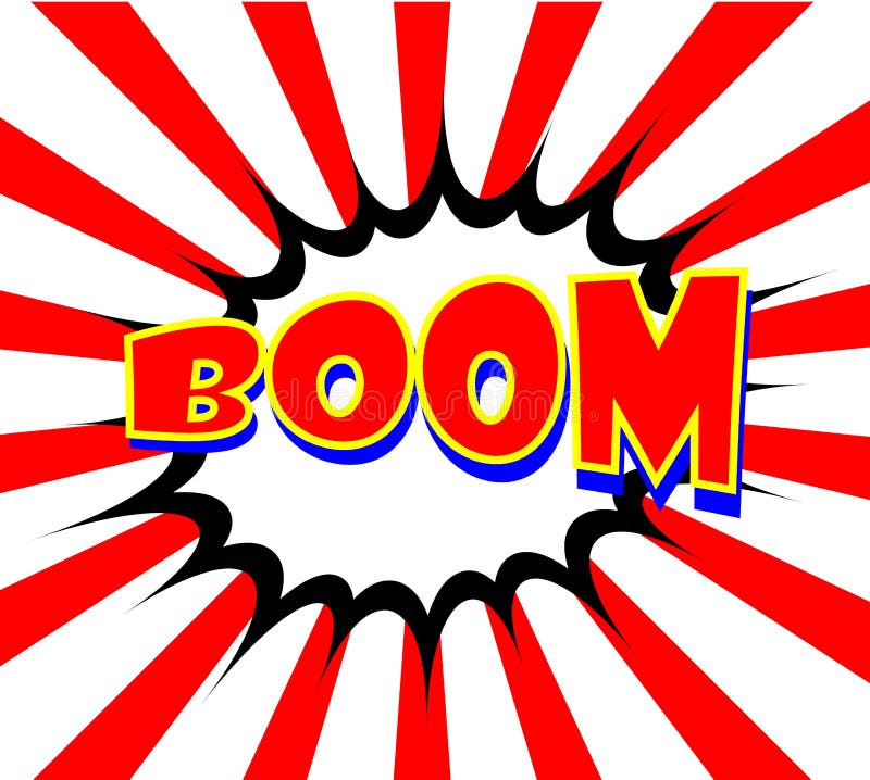 Boom, Speech Bubble. Banner, Poster and Sticker Concept, Memphis ...