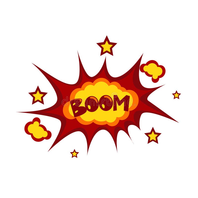 Boom Sticker Chat Message Label Icon Colorful Banner Stock Vector ...