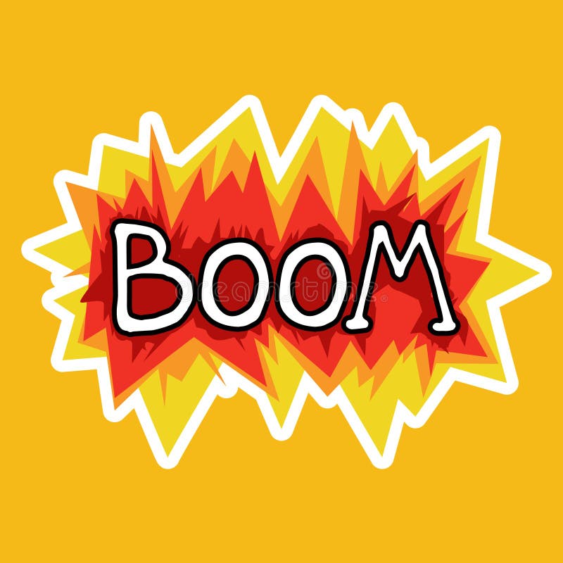 Boom Sticker Social Media Network Message Badges Design Stock Vector ...