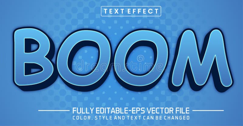 Boom Text Editable Style Effect Stock Illustration - Illustration of ...