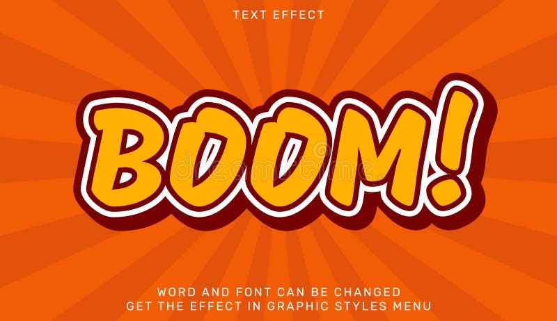 Boom! Text Effect Template in 3d Design Stock Vector - Illustration of ...