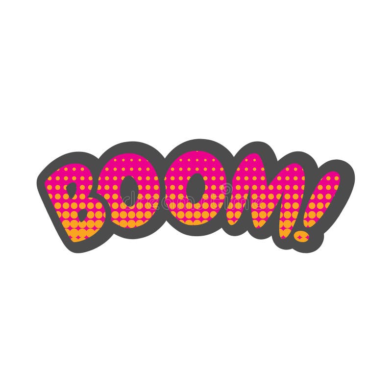 Boom Text Lettering, Pop Art and Halftone Icon Stock Vector ...