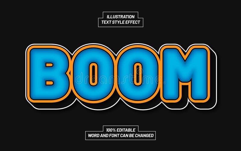 Boom Blue Text Style Effect Stock Vector - Illustration of abstract ...