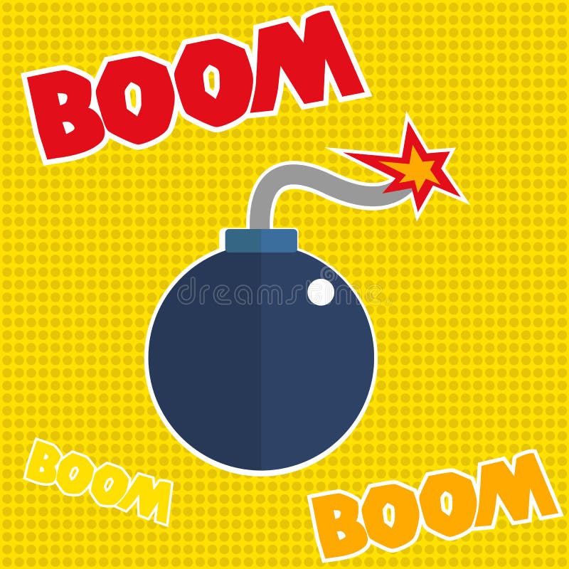 Boom Text Typography, Fire Ready To Boom Stock Vector - Illustration of ...