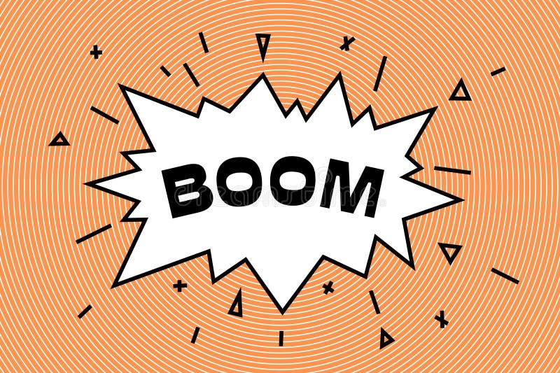 Boom Word in Comic Speech Bubble Shape Stock Vector - Illustration of ...