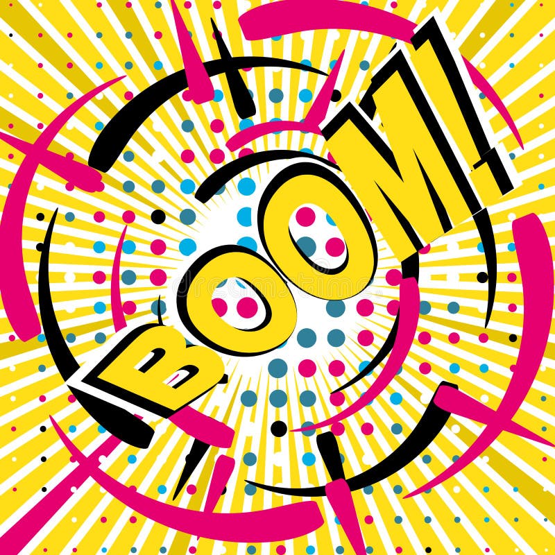 Boom Wording Sound Effect Set Design for Comic Background, Comic Strip ...