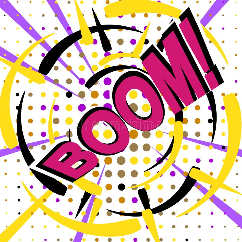 Boom Wording Sound Effect Set Design for Comic Background, Comic Strip ...