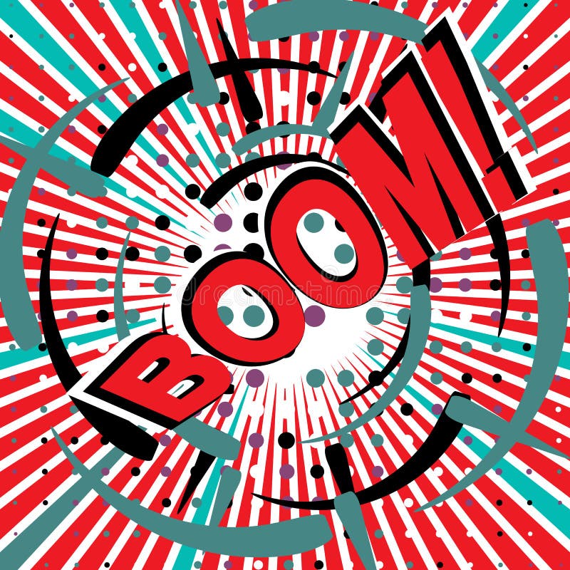 Boom Wording Sound Effect Set Design for Comic Background, Comic Strip ...