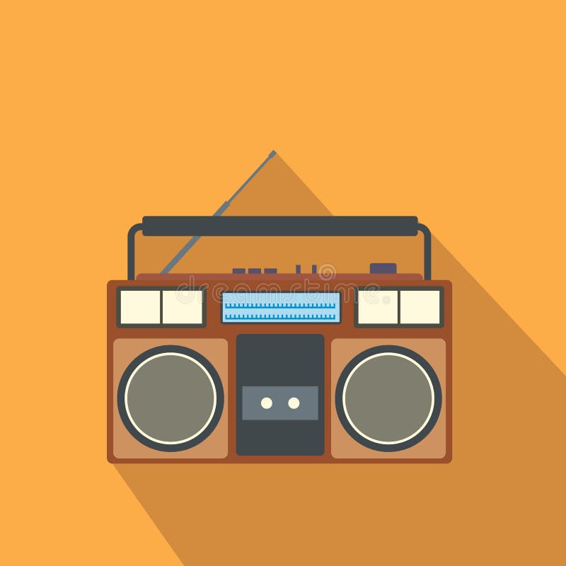 Orange Boombox with Signal Spectrum, Vector Stock Vector - Illustration ...