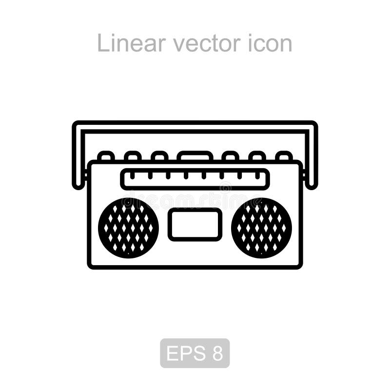 Linear Boombox Icon From Creative Process Outline Collection. Thin Line ...