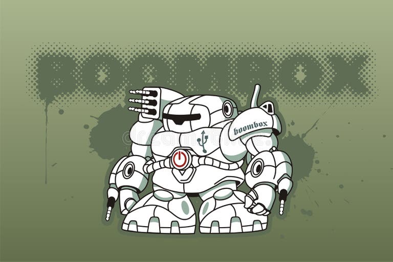 Boomboxer stock vector. Illustration of boom, audiobot - 3337795