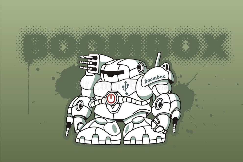 Boomboxer stock vector. Illustration of boom, audiobot - 3337795