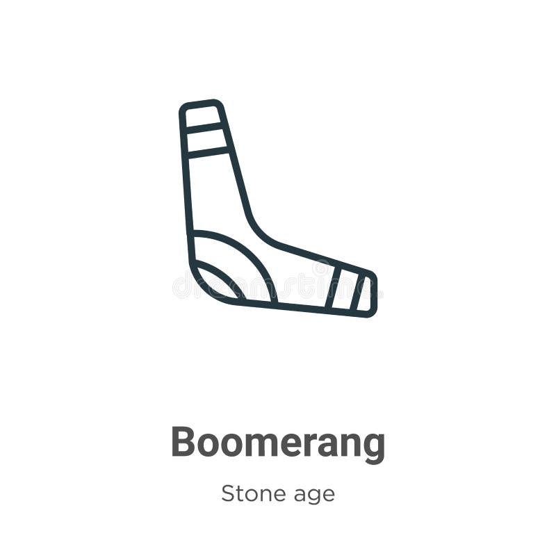 Boomerang Outline Vector Icon Thin Line Black Boomerang Icon Flat