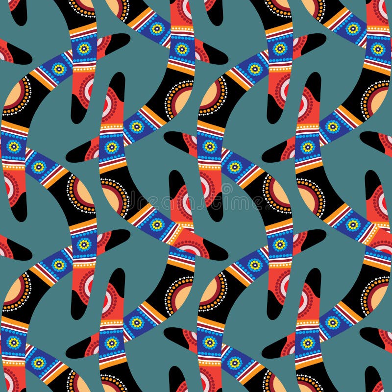Boomerang Seamless Pattern stock vector. Illustration of aboriginal ...