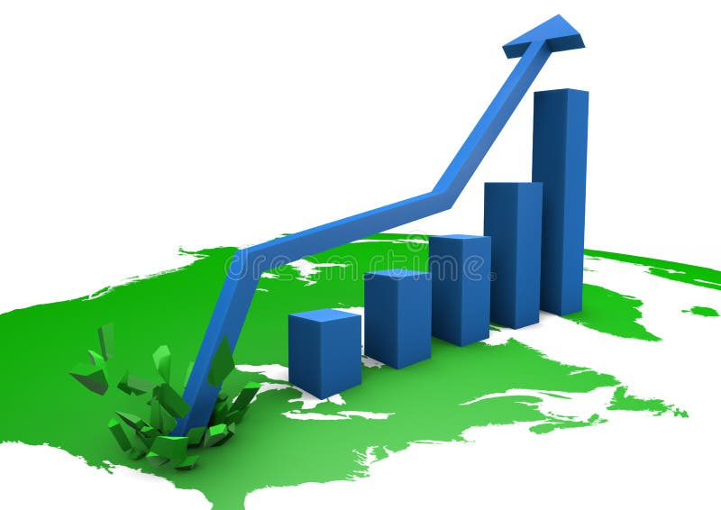 Booming Bar Graph on America Stock Illustration - Illustration of ...