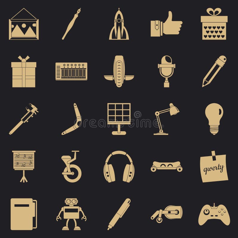 Boon Icons Set, Simple Style Stock Vector - Illustration of media ...