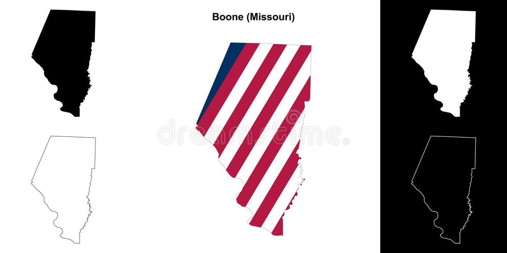 Boone outline map stock vector. Illustration of counties - 323980759