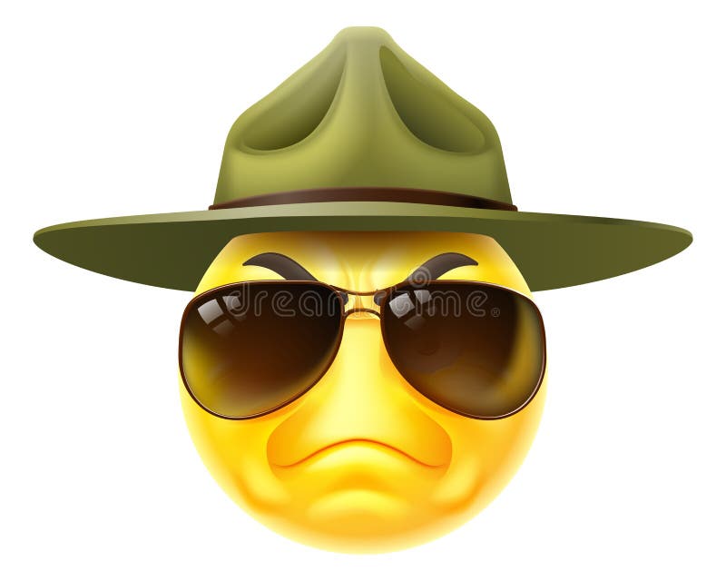 Boor Sergeant Emoticon Cartoon Face Vector Illustratie - Illustration ...