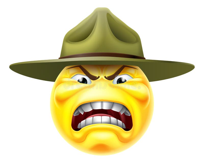 Boor Sergeant Emoticon Cartoon Face Vector Illustratie - Illustration ...
