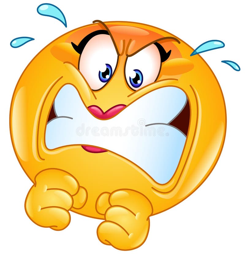 Woedende emoticon vector illustratie. Illustration of boek - 24770560