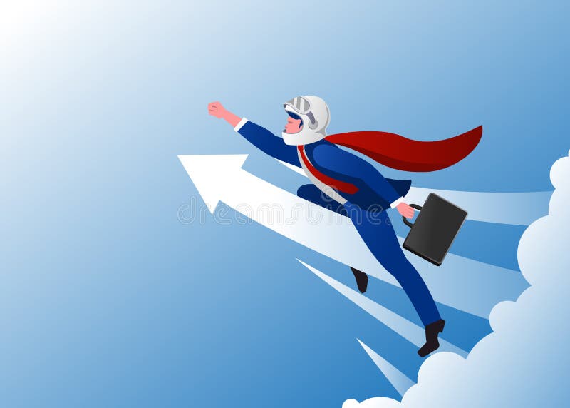 Boost Business Vector Illustration. the Man of Business Changes Flies ...