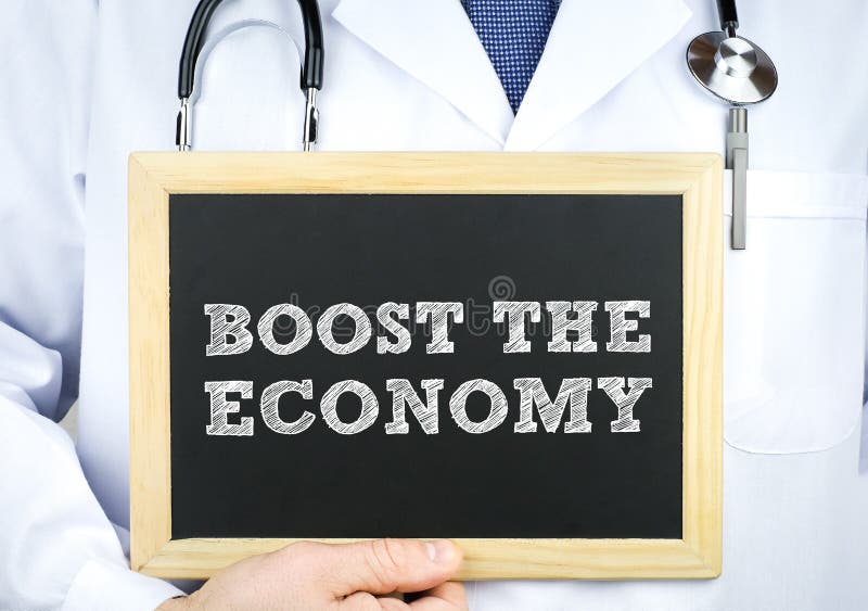 Boost the Economy - Chalkboard Message Stock Image - Image of economy ...